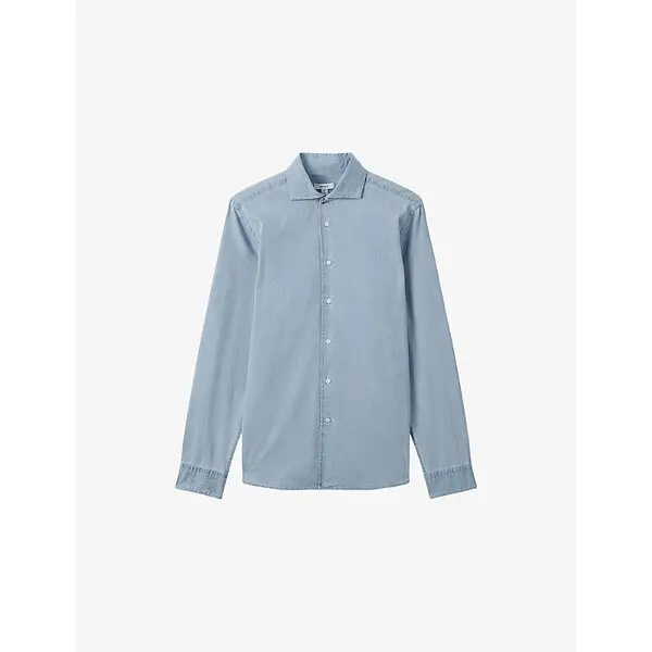 REISS Draper Cutaway-collar Regular-fit Cotton Shirt