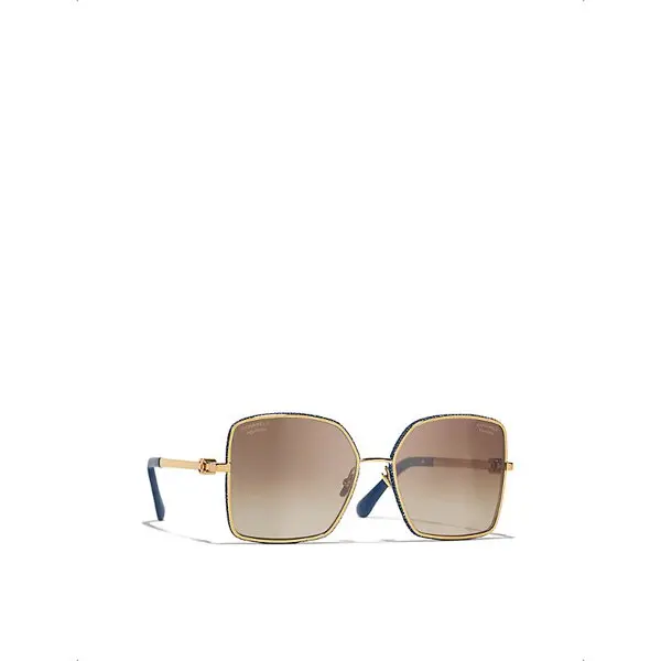 Chanel Ch4288q Square-frame Metal Sunglasses