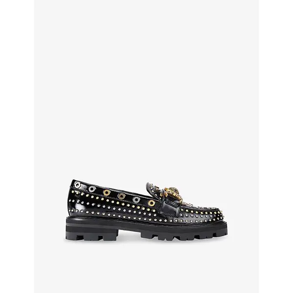 Kurt Geiger Mansion Stud Leather Loafers - Black/comb