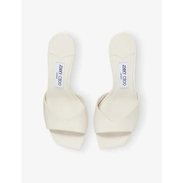 JIMMY CHOO Skye 70 Leather Heeled Sandals - Latte