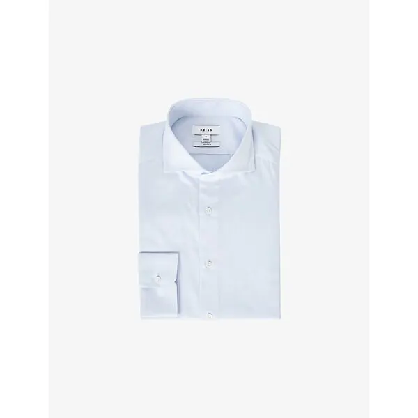REISS Storm Reg Long-sleev Cotton-twill Shirt - Soft Blue