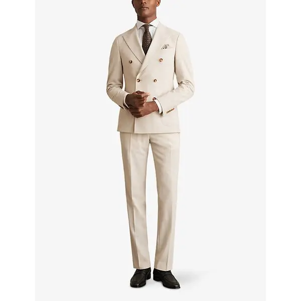 REISS Storm Reg Long-sleev Cotton-twill Shirt - White