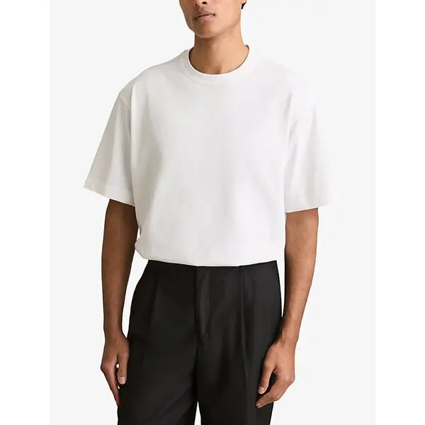 REISS Tate Relaxed-fit Short-sleeve Cotton T-shirt - White