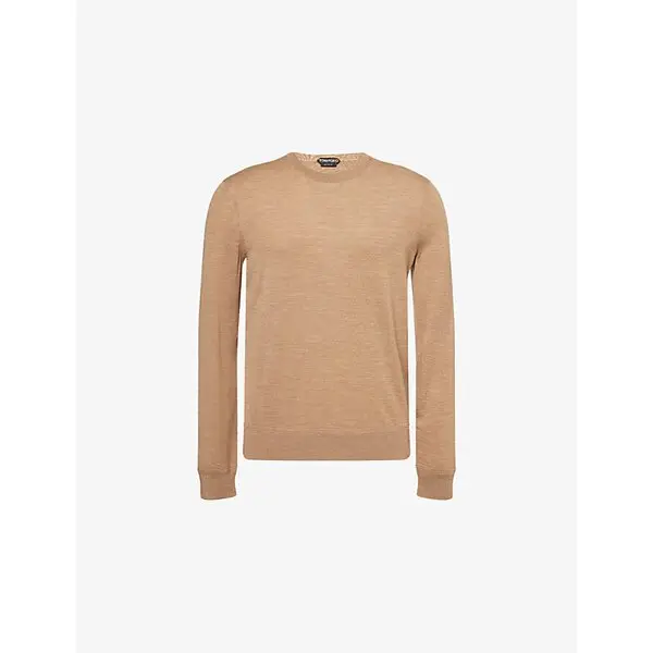 TOM FORD Long-sleeve Crew-neck Wool Jumper - Honey