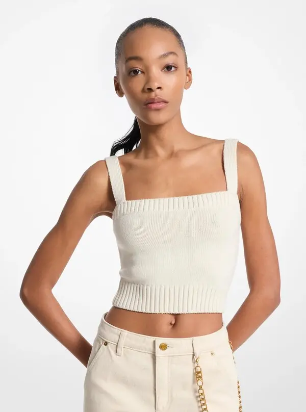 Michael Kors Wool Cropped Camisole - Natural