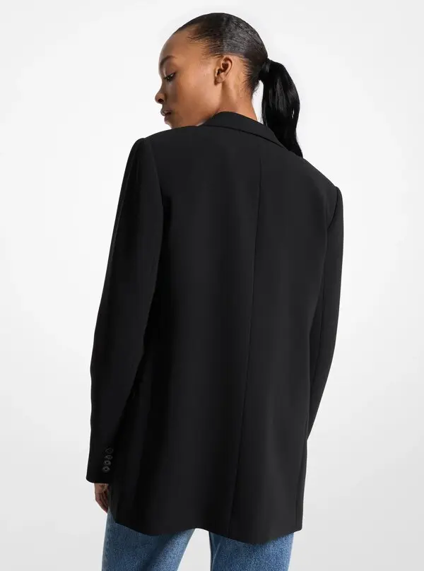Michael Kors Crepe Double-breasted Blazer - Black