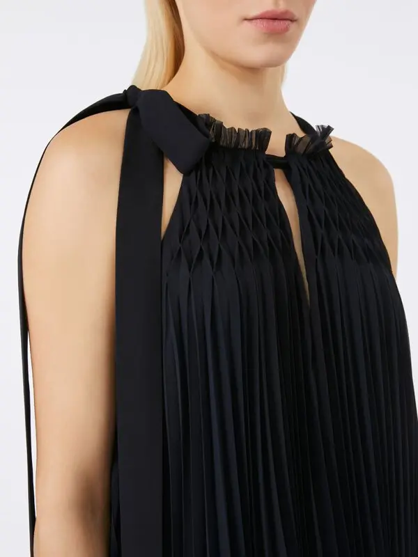 Max Mara Pleated Georgette Midi Dress