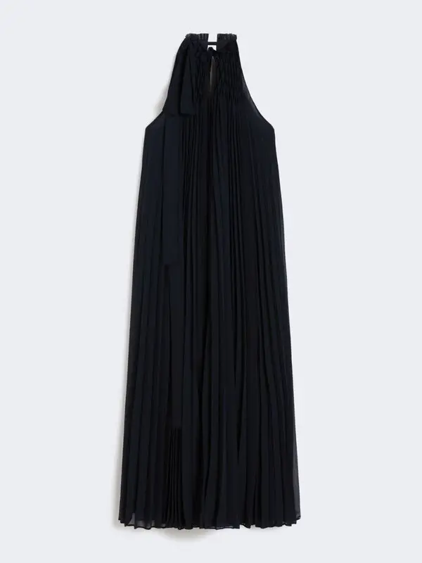 Max Mara Pleated Georgette Midi Dress