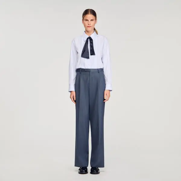 Sandro Striped Wide-leg Trousers