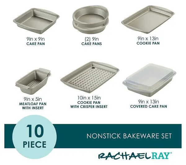RACHAEL RAY 10-piece Nonstick Bakeware Set