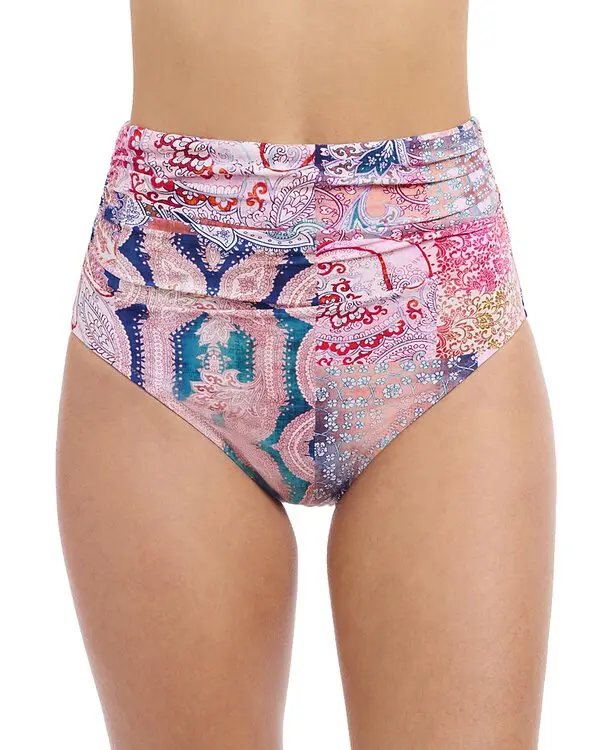 GOTTEX Karma Shirred High Waist Bikini Bottom - Multi