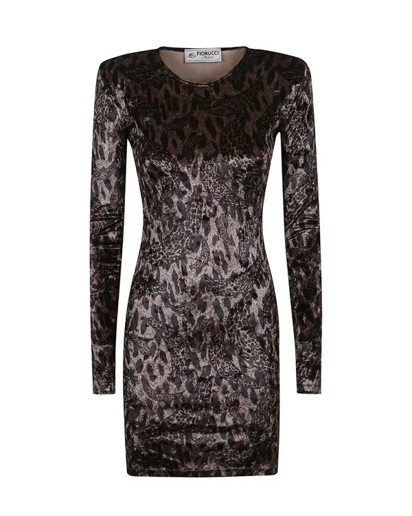 Fiorucci Long Sleeve Dress - Brown