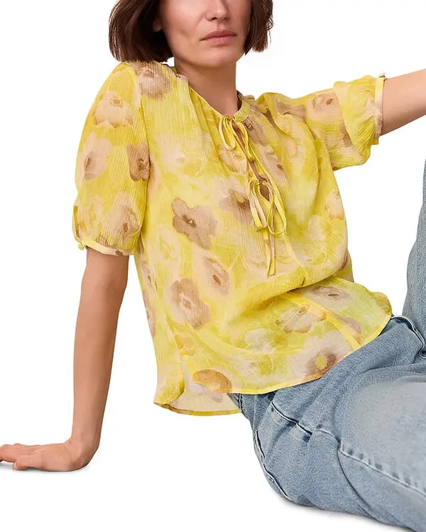 Whistles Floral Textured Blouse