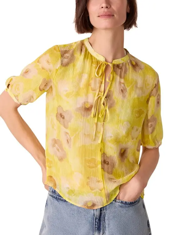 Whistles Floral Textured Blouse