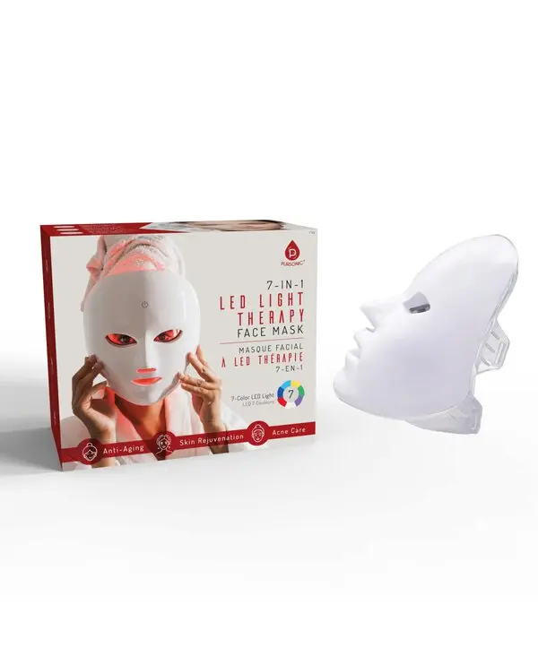 PURSONIC 7-in-1 Led Light Therapy Face Mask Advanced Skincare At Home - White