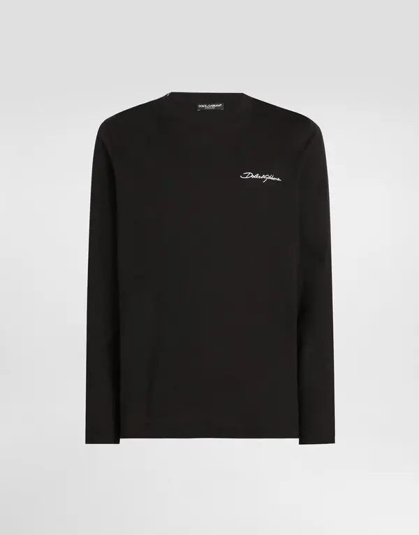 Dolce & Gabbana Cotton T-shirt With Embroidery - Black