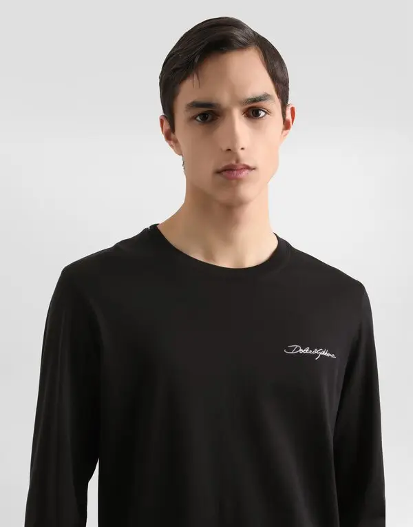 Dolce & Gabbana Cotton T-shirt With Embroidery - Black