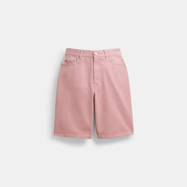 COACH Denim Skater Shorts - Pink