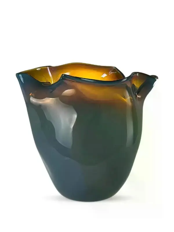 ALEXA LIXFELD Conch Scalloped-edge Glass Vase - Green
