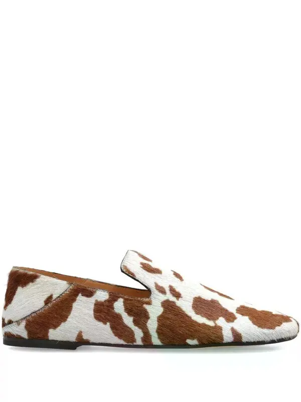 ODISSI Printed Leather Loafers - Brown