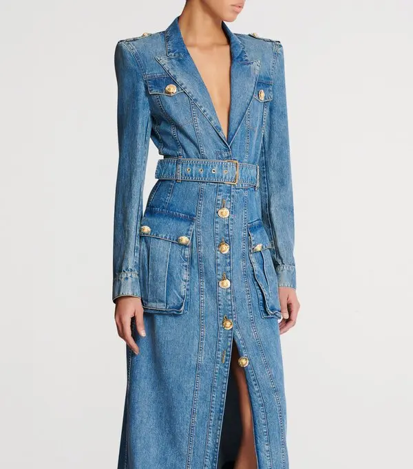 Balmain Denim Maxi Dress