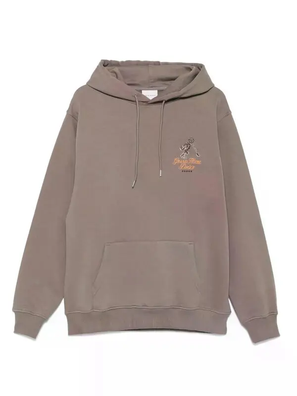 Drole De Monsieur Logo-embroidered Hoodie - Grey