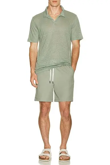 Onia Shaun Linen Polo - Sage