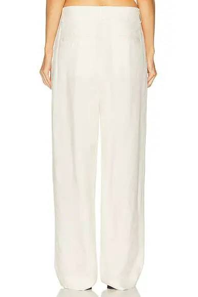 TOTEME Double Pleat Straight Trousers - Ecru