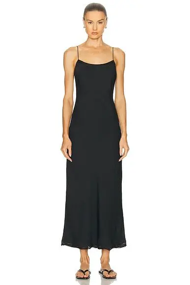 TOTEME Satin Slip Dress - Black