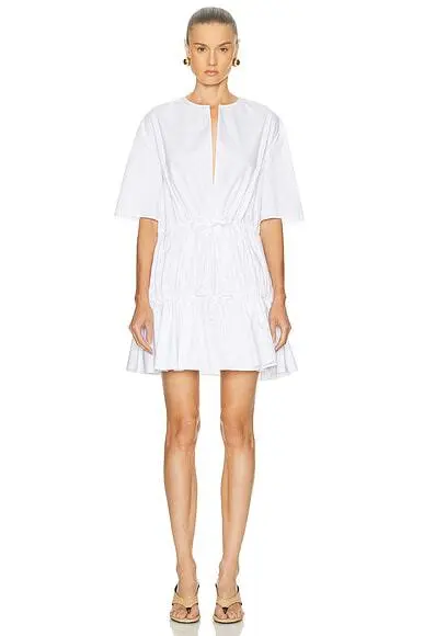 Alaïa Short Sleeve Ruffle Dress