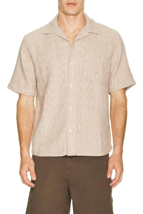 CORRIDOR Rainbow Weave Short Sleeve Shirt - Pink