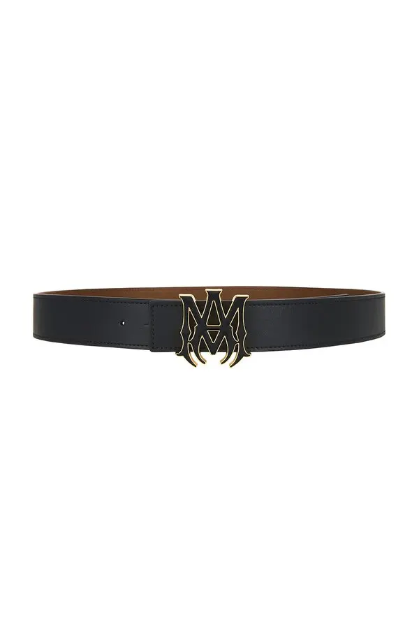 Amiri Ma 4cm Enamel Belt - Black & Brown