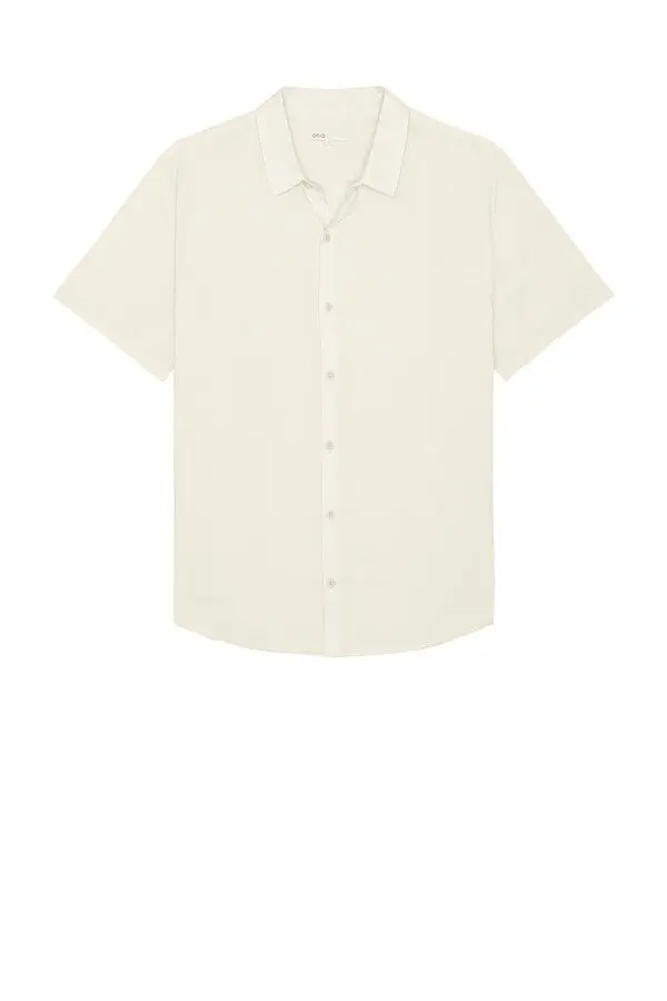 Onia Jack Air Linen Shirt In Grey - Stone