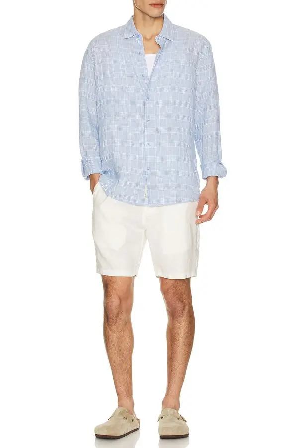 Onia Linen Fixed Waist Short - White