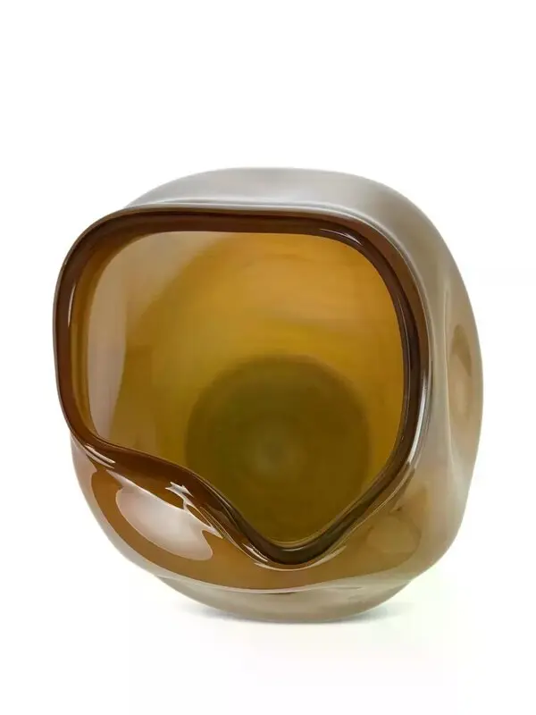 ALEXA LIXFELD Meteorite Sculpted Glass Vase - Brown