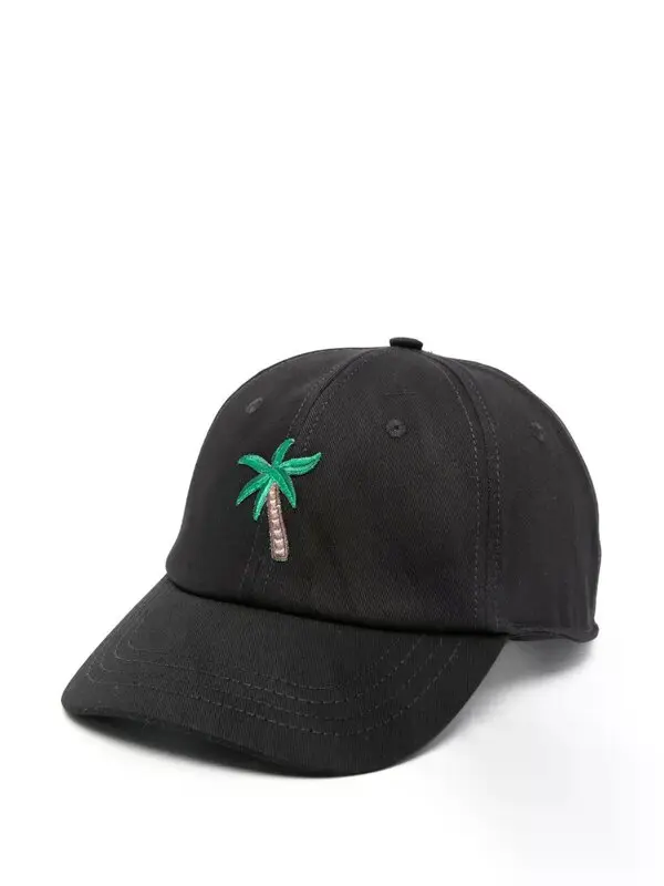 ALBERTO BRESCI Palm Tree-embroidered Baseball Cap - Black