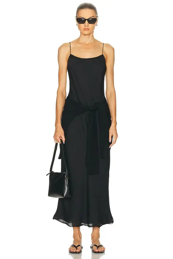 toteme black slip through midi dress Fluid slip dress black  TOTEME
