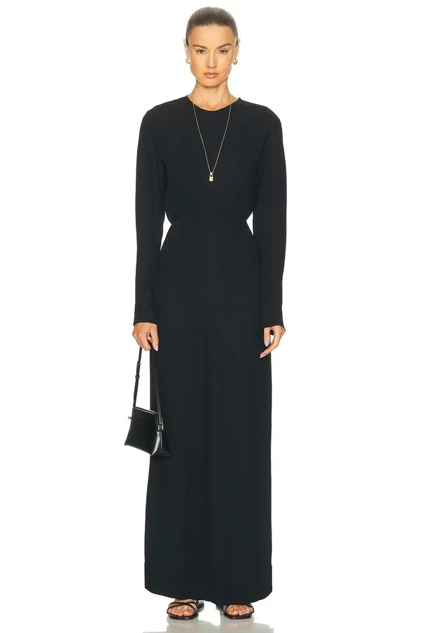 TOTEME Long Sleeve Slouch Waist Dress - Black