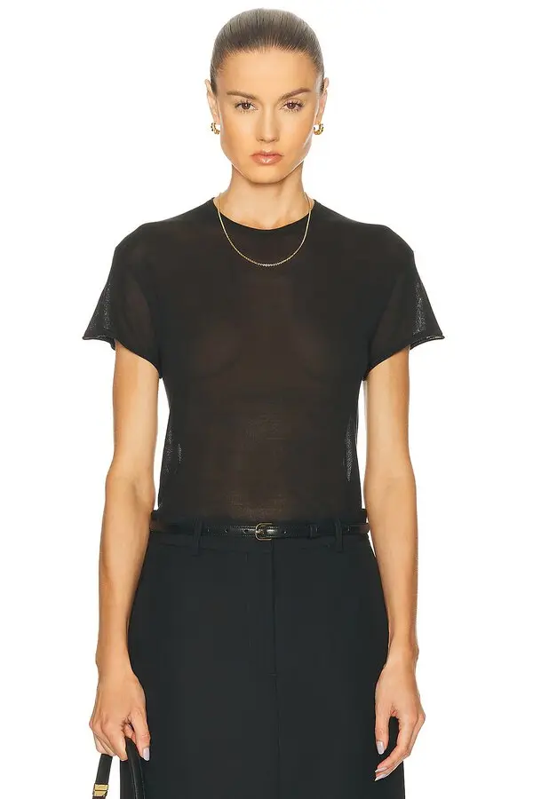 TOTEME Silk Tee - Black