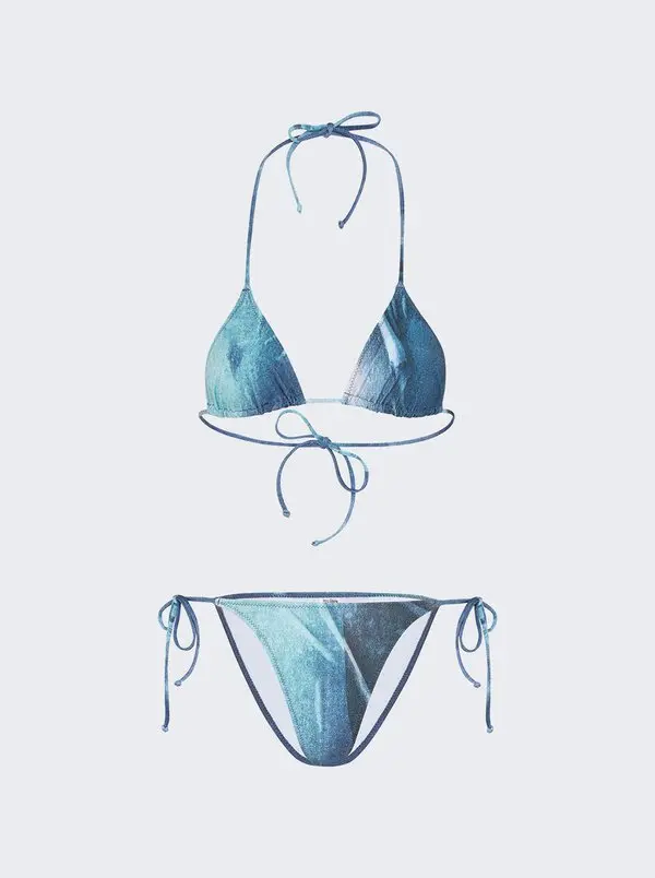 JEAN PAUL GAULTIER Water Print Bikini Set - Light  Blue