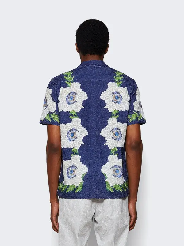 Orlebar Brown Maitan Broderie Shirt Night Iris