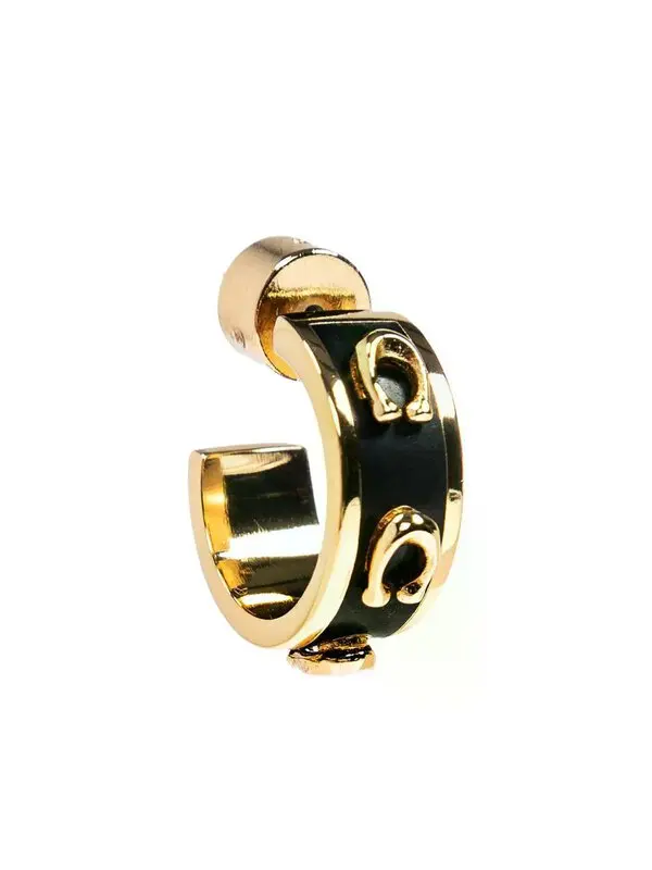 COACH Enamel Hoop Earrings - Gold