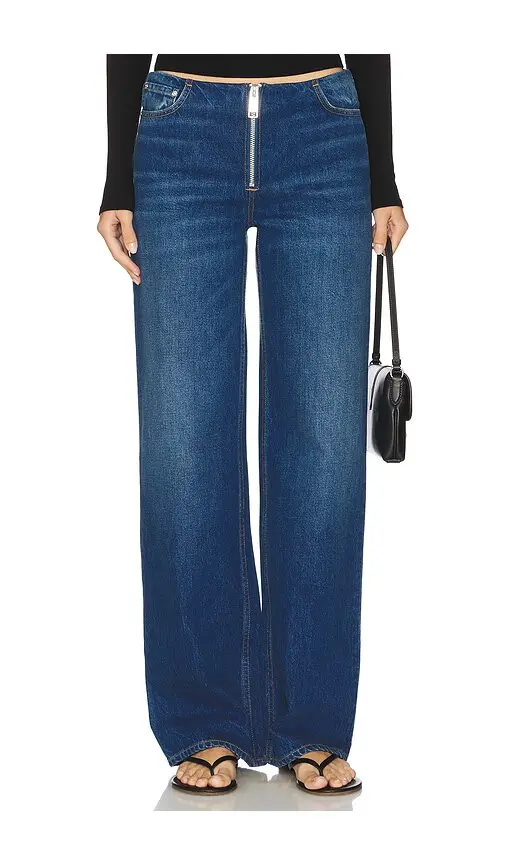 GRLFRND Lina Zip Front Straight - Blue