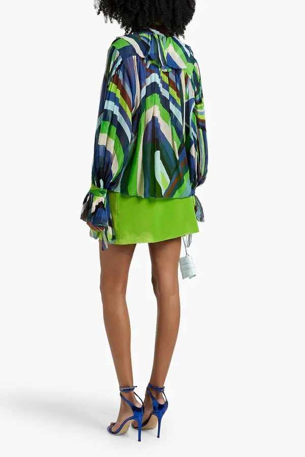 Emilio Pucci Printed Silk-georgette Blouse