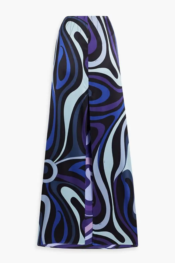 Emilio Pucci Printed Silk-blend Satin Maxi Skirt - Purple