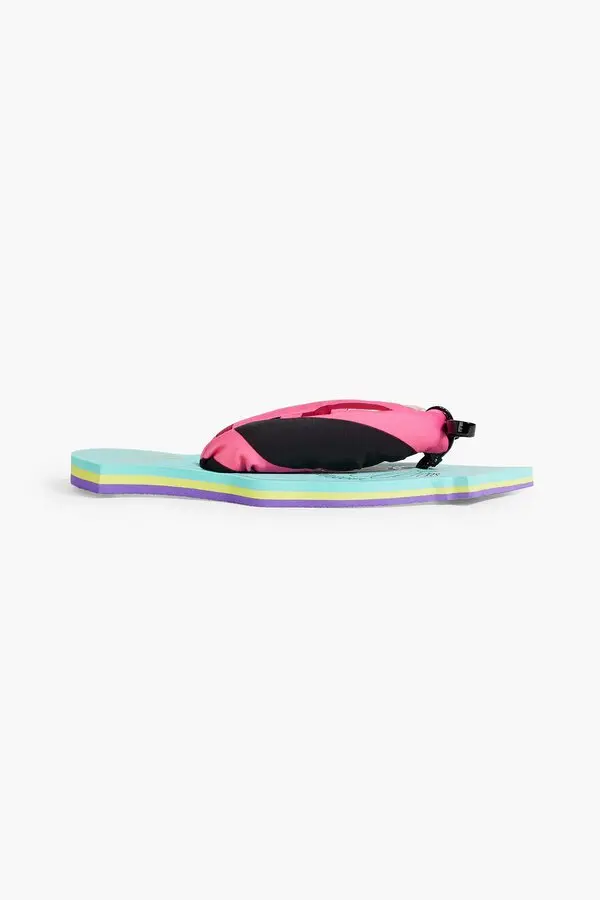 Emilio Pucci Printed Twill Flip Flops - Bubblegum