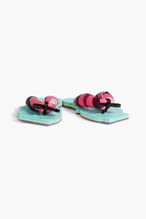 Emilio Pucci Printed Twill Flip Flops - Bubblegum
