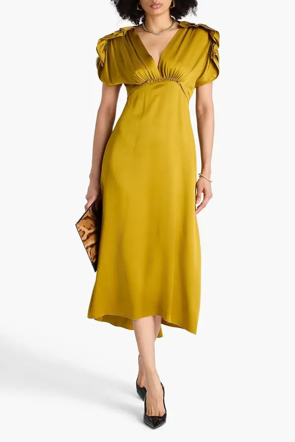 Victoria Beckham Satin-crepe Midi Dress
