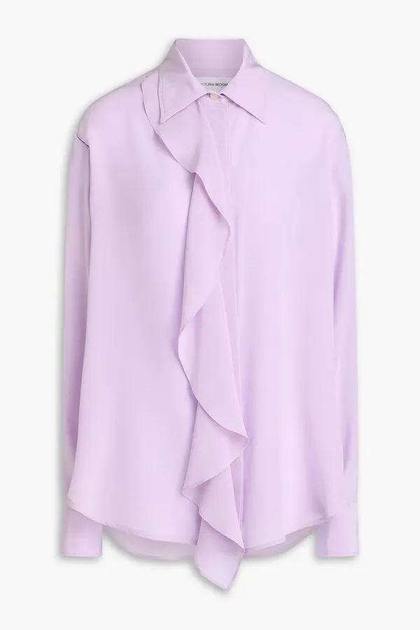 Victoria Beckham Ruffled Silk-chiffon Shirt