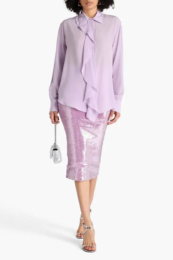 Victoria Beckham Ruffled Silk-chiffon Shirt